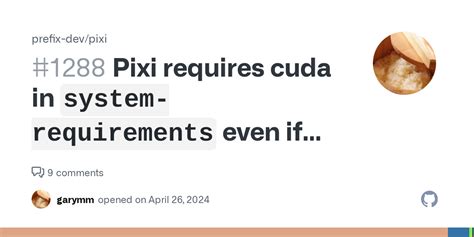 Pixi Requires Cuda In `system Requirements` Even If Cuda Is Installed