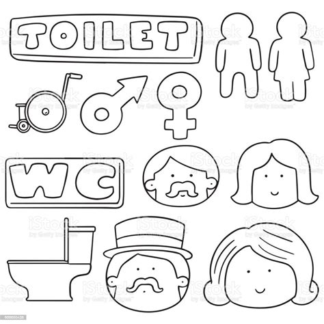 Toilet Sign Stock Illustration Download Image Now Bathroom Cartoon