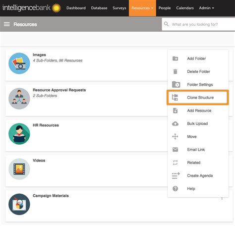 Cloning Folder Structure IntelligenceBank HelpDesk