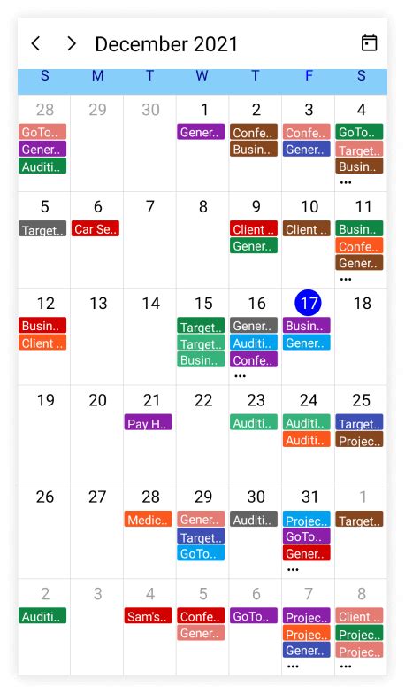 Month View In Net Maui Scheduler Control Syncfusion