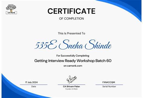 Ca Sneha Shinde On Linkedin Thrilled To Share That Ive Completed An Insightful Getting Interview