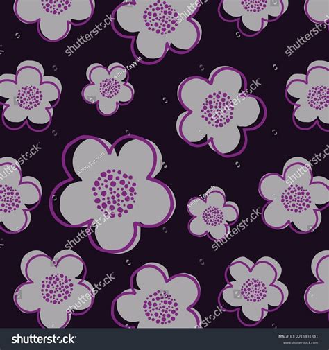 Daisy Flowers Seamless Background Repeating Pattern Stock Vector