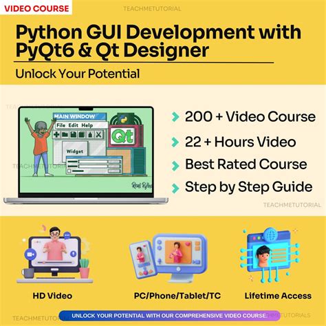 python gui development with pyqt6 and qt designer essential skills etsy