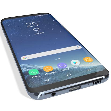 Samsung Galaxy S8 Azul Coral Modelo 3d 39 3ds Fbx Obj Max Free3d