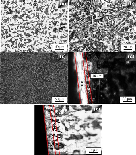 A C Microstructures Taken At The Surface And D E Cross Section Of Download High