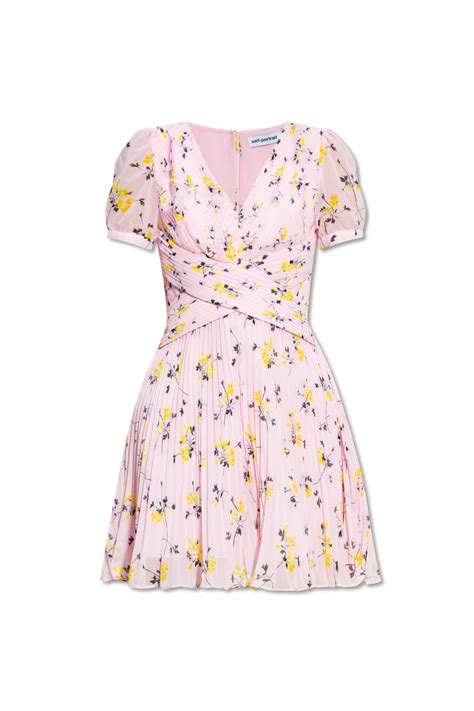 Self Portrait Printed Pleated Dress Womens Clothing Vitkac