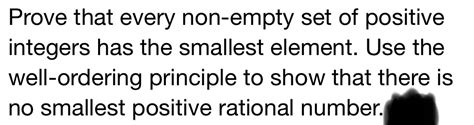 solved prove that every non empty set of positive integers