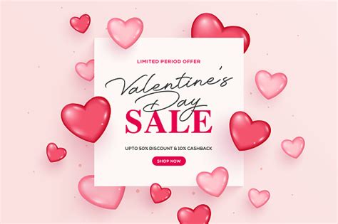 창조적 인 발렌타인 데이 판매 배경 하트와 로맨틱 한 구성 벡터 그림입니다 벽지 전단지 초대 포스터 브로셔 배너 광고 쿠폰 홍보