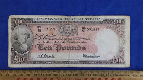 Lot Circulated Pre Decimal Note Elizabeth 2nd Ten Pounds