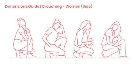 Crouching Women Side Dimensions Drawings Dimensions Com Drawing Reference Figure