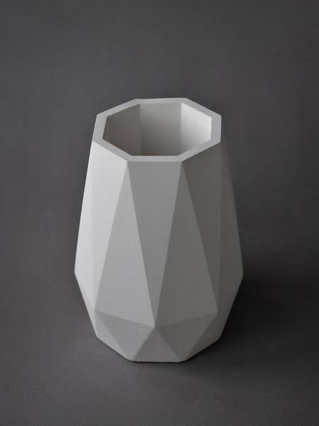 Ваза для цветов Большая Окта из бетона белый размер Xl бетонная ваза купить вазу в