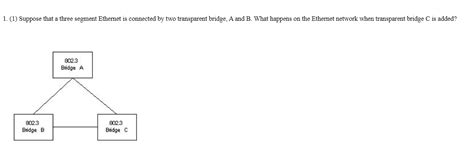 Solved Suppose That A Three Segment Ethernet Is Chegg Com