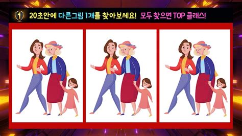 다른그림 1개를 찾아보세요 집에서 안전하게 두뇌게임 Subeng 두뇌세포활성 치매예방 집중력향상 관찰력테스트