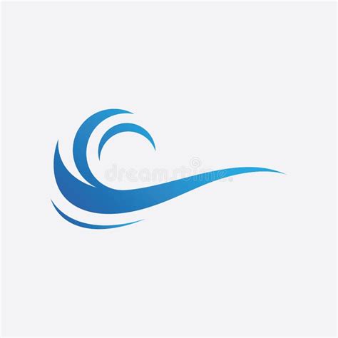 Blue Wave Logo Vector Water Wave Illustration Template Design Stock