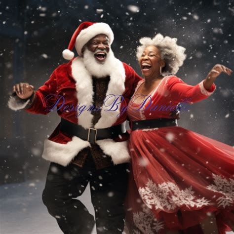 Black Santa Claus And Mrs Claus Christmas Joy Mrs Claus Black And