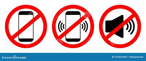 Phone Off Icon Sign Of Mobile Ban Forbidden Use Cellphone Sound Stop Call Symbol In