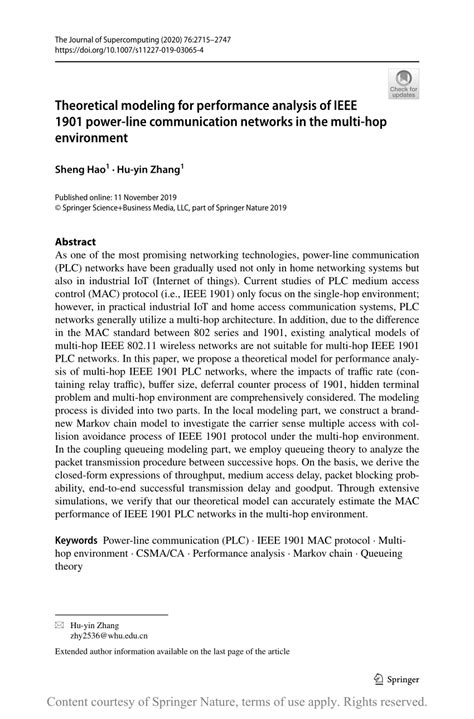 Theoretical Modeling For Performance Analysis Of Ieee 1901 Power Line Communication Networks In