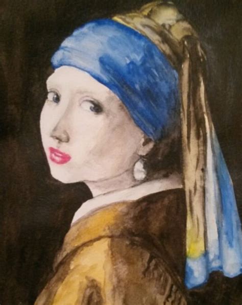 Иллюстрация Девушка с жемчужной сережкой в стиле портрет