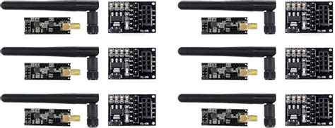 Bakemoro 6 Pezzi NRF24L01 PA Modulo Ricetrasmettitore RF LNA Con Antenna SMA 2 4 GHz 1100M