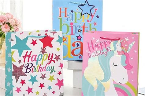 파티·이벤트용품 예쁜 일러스트 두꺼운 홀로그램 생일 축하 기프트 종이 쇼핑백 대형 오늘의집 쇼핑