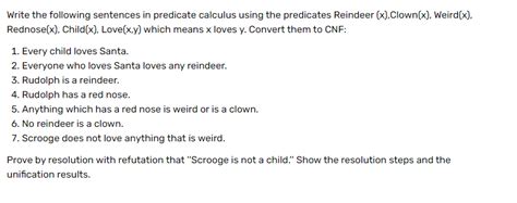 Solved Write The Following Sentences In Predicate Calculus