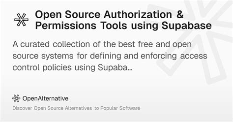 Best Open Source Authorization And Permissions Tools Using Supabase 2025