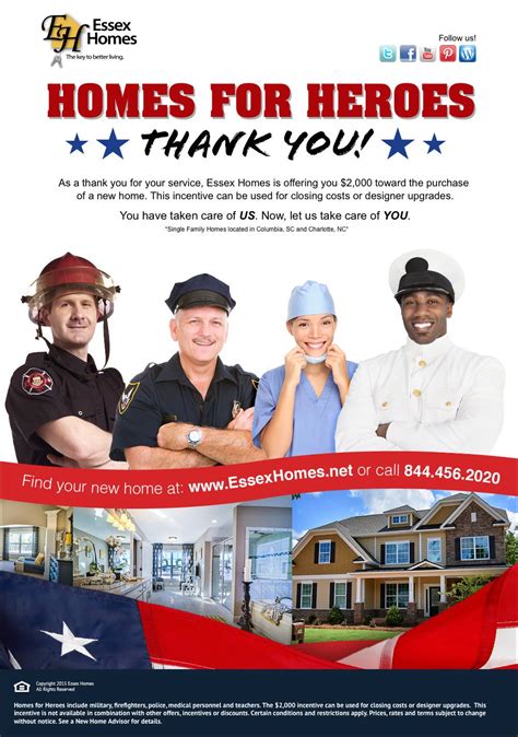 Essex Homes Announces Homes For Heroes Buyer Incentive Columbia Sc Patch