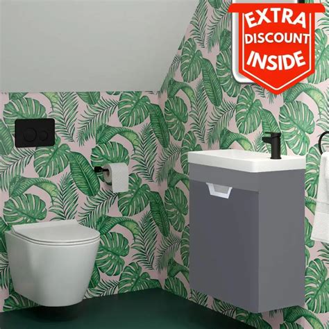 Sonas Freya 550mm 1 Door Cloakroom Wall Hung Vanity Unit With Basin An