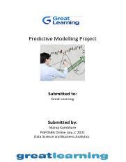 Predictive Modelling Business Report Pdf Predictive Modelling Project Submitted To Great