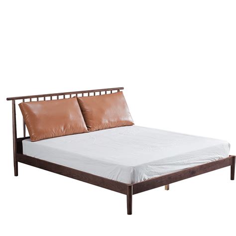 Купить кожаная кровать Бог Пан скандинавская кожаная кровать глава слой натуральной древесины