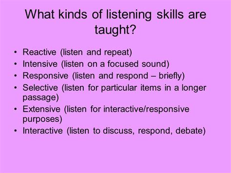Types Of Listening Questions