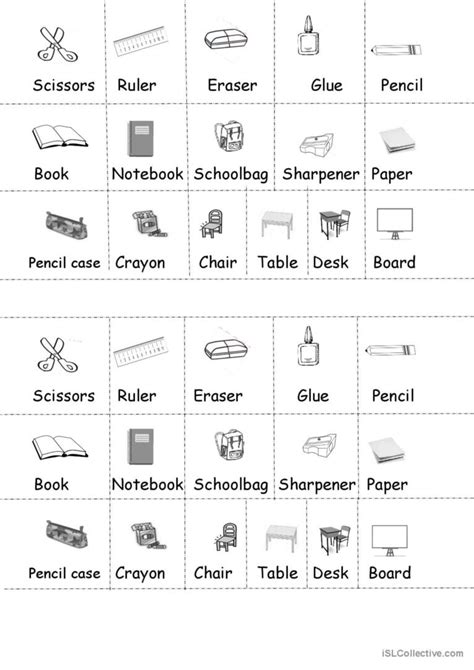 Classroom Objects Worksheets Pdf