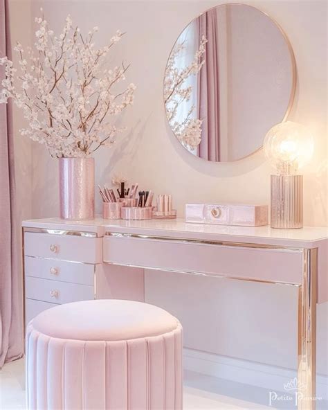 Pastel Pink Modern Vanity Pink And White Dressing Table Minimalistic