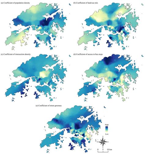 The Spatial Distribution Of The Coefficients Of The Built Environment Download Scientific
