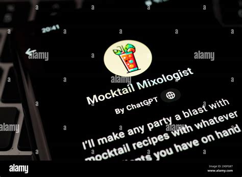 Mocktail Mixologist Custom Gpt Seen In Gpt Store On The Screen Of