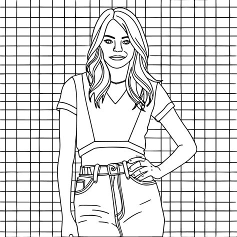Coloring Emma Beautiful Watson Pages Woman Ladies Easy Most Popular Printable Color Getcolorings