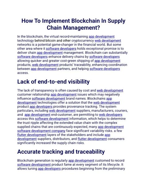 Ppt How To Implement Blockchain In Supply Chain Management 1 Powerpoint Presentation Id