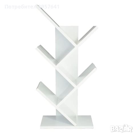 Етажерка за книги библиотека с 4 рафта бяла в Етажерки в гр Варна Id43899365 — Bazar Bg