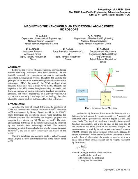 Pdf Magnifying The Nanoworld An Educational Atomic Force Microscope
