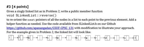 solved 3 [4 points] given a singly linked list as in