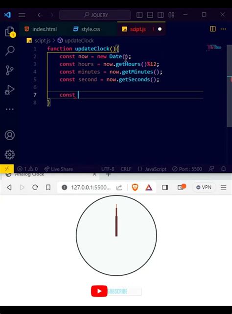 creating an analog clock with html css and jquery jquery css html