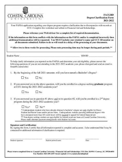 Fillable Online Degree Clarification Form Fax Email Print Pdffiller