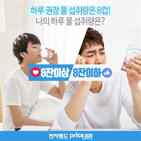 전자랜드 세계보건기구who가 권고하고 있는 성인 물 섭취량은 하루 8컵 1컵에 200ml