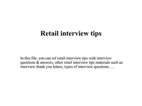Mock Interview Tips Mock Interview Tips