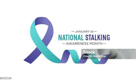 전국 스토킹 인식의 달은 매년 1월입니다 1월은 전국 스토킹 인식의 달입니다 배너 인사말 카드 배경이 있는 포스터에 대 한 벡터