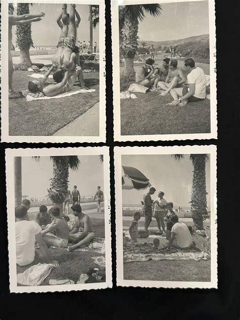 Vintage 1957 Beach Photograph Handsome Male Gay Vintage Ebay
