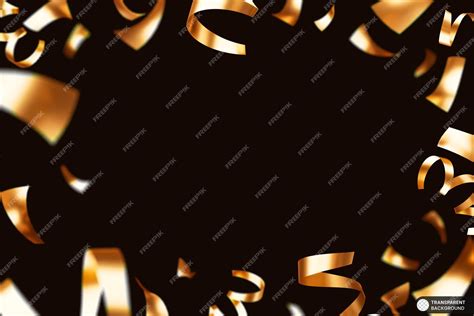 고립 된 장식을위한 현실적인 3d 골든 색종이 무료 Psd 파일