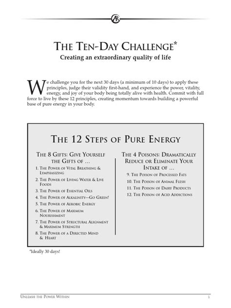 10 Day Challenge Pdf Pdf Eating Dietary Supplements