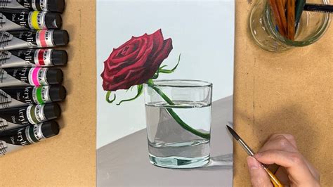 알면 쉬운 아크릴 장미 그리기 아크릴화 꽃그림 정물화 How To Draw Still Life Easily Acrylic