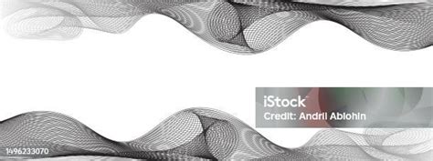 흰색 배경에 추상적인 검은색 물결선 곡선 줄무늬 바다 연기 흐르는 물 음악 소리 질감 착시 디자인과 복사 공간이 있는 배너